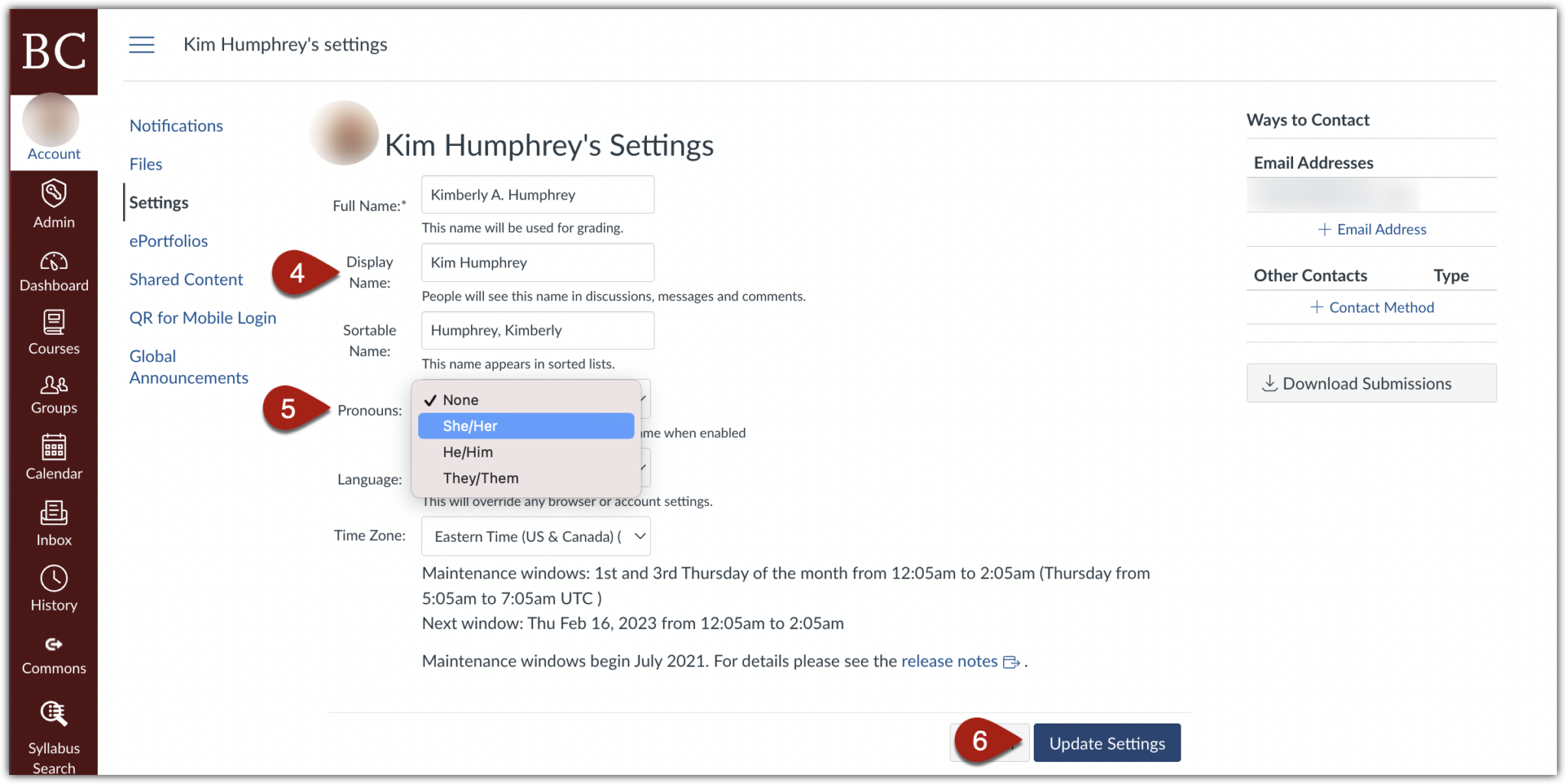 Changing Your Display Name and Setting Pronouns – CTE Resources